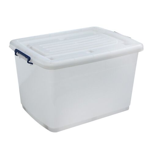 52L Large Plastic Stackable Storage Container Home Box Crate Clear Box ...